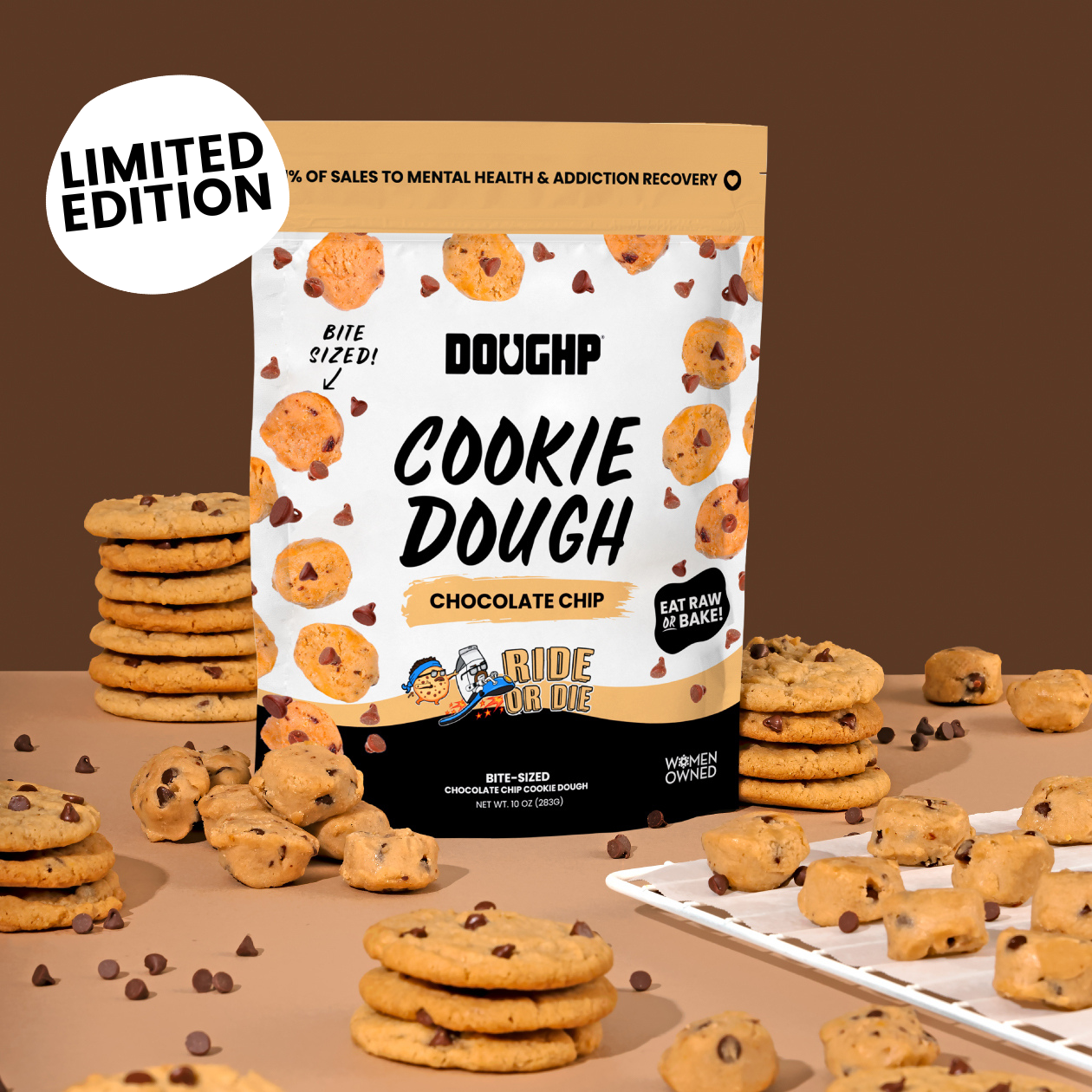 Ride or Die Cookie Dough Drops | Edible & Bakeable – Doughp Cookie Dough