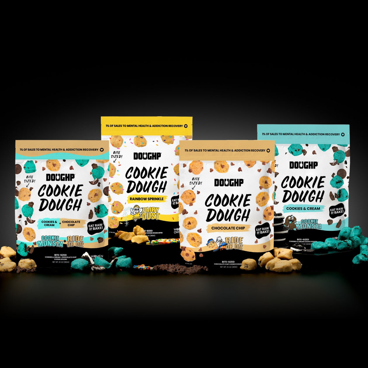 Cookie Dough Drops 4-Pack | Edible & Bakeable – Doughp Cookie Dough